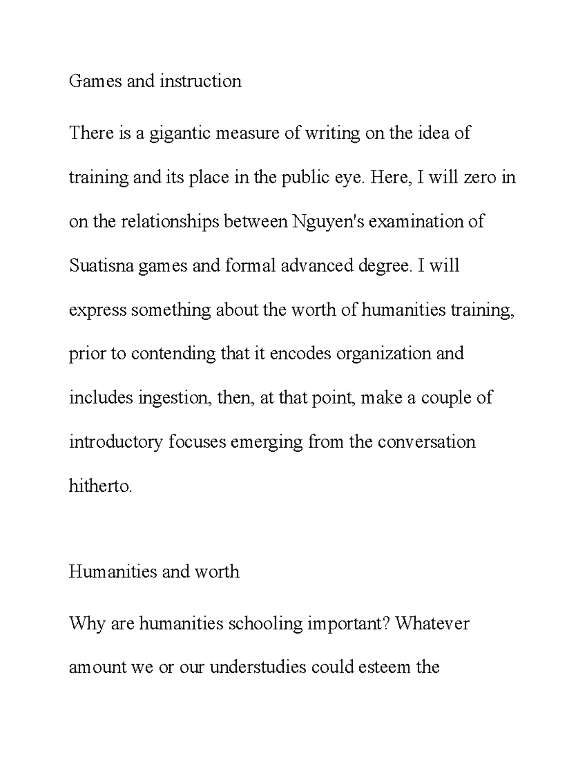 Games and instruction essay - Games and instruction There is a gigantic ...