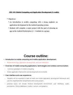 Android Project Report - Mobile Computing and Application Development ...