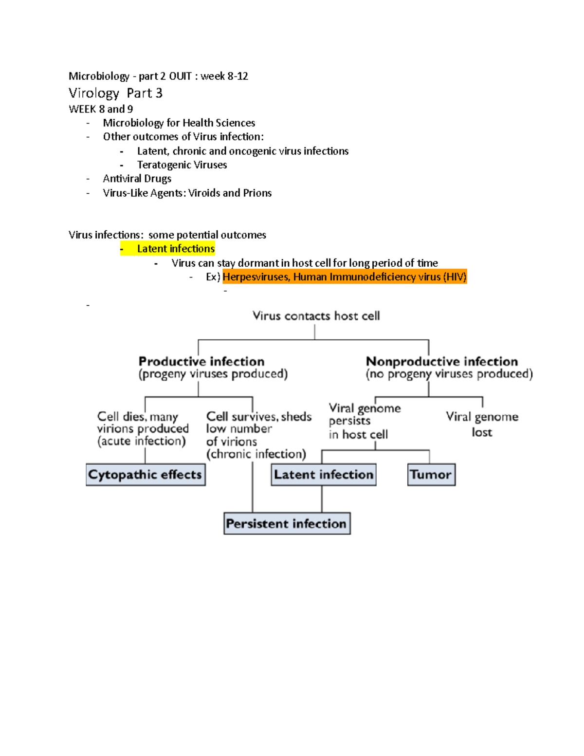 Microbiology - week 8-12 - Microbiology - part 2 OUIT : week 8 ...