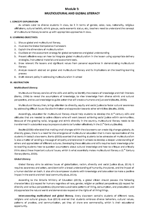 Module-10 - module - Module 10: ECOLITERACY I. CONCEPT EXPLORATION In ...