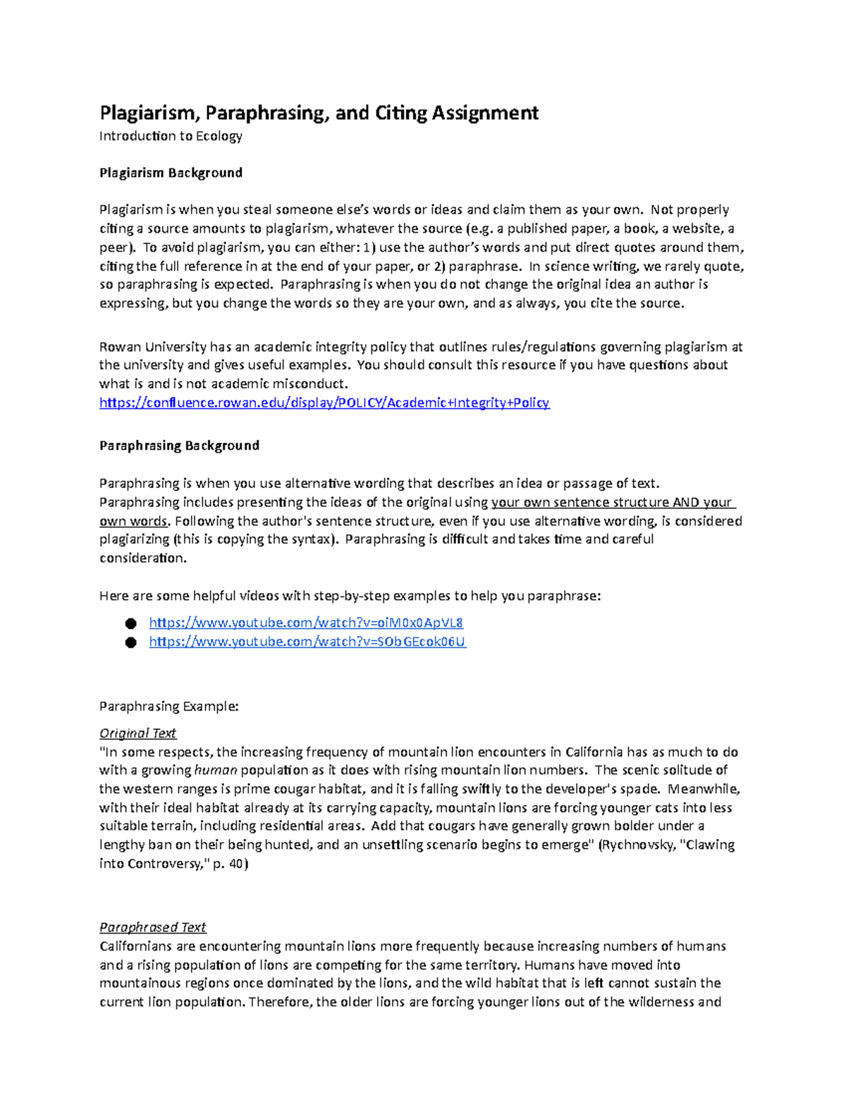 Amin- Plagiarism, paraphrasing, and citing - Plagiarism, Paraphrasing ...