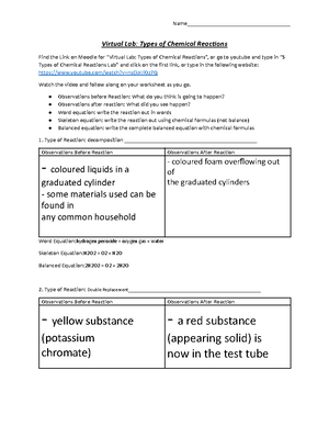 Ecology Lab Data Tables and Questions - Directions: On the main page ...