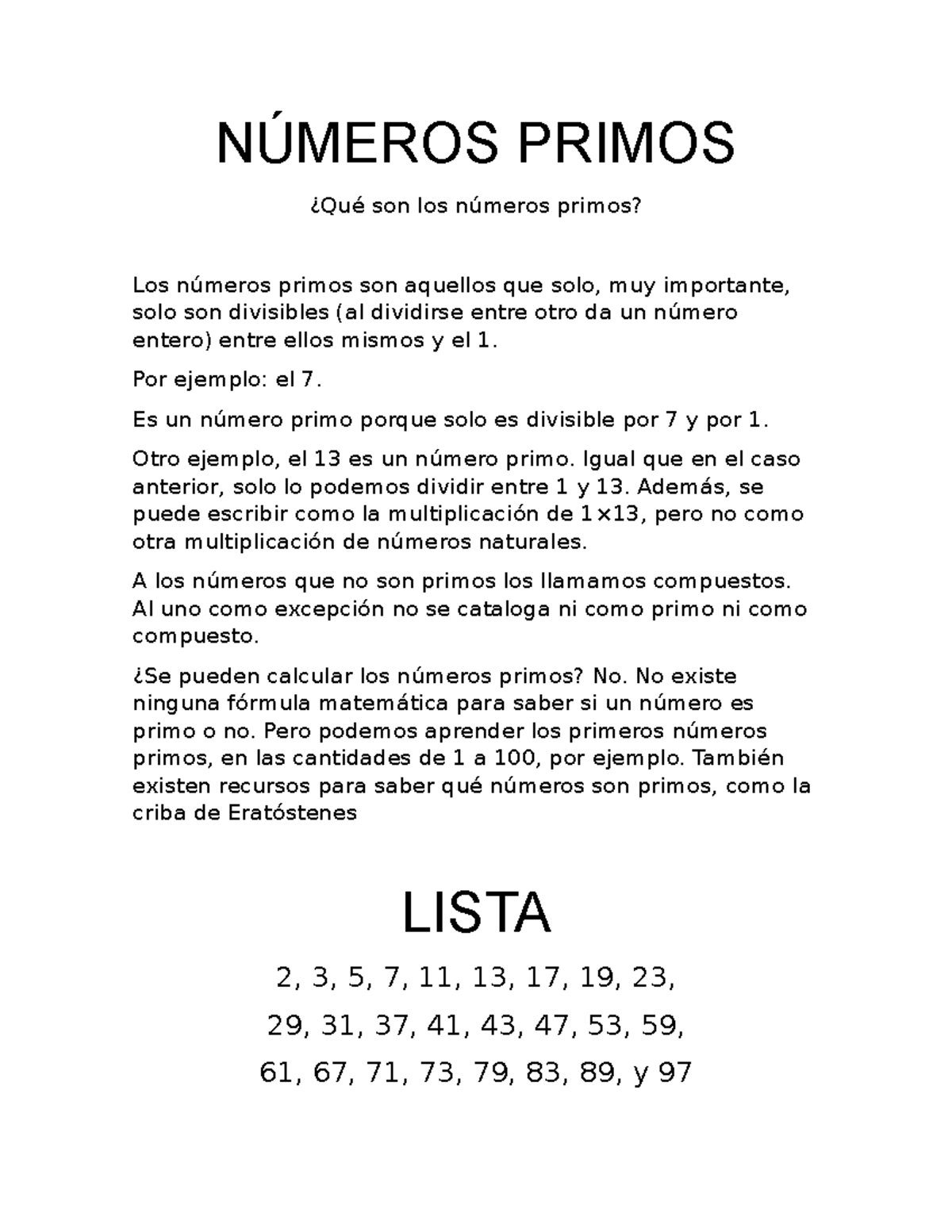 Números Primos - NÚMEROS PRIMOS ¿Qué son los números primos? Los ...