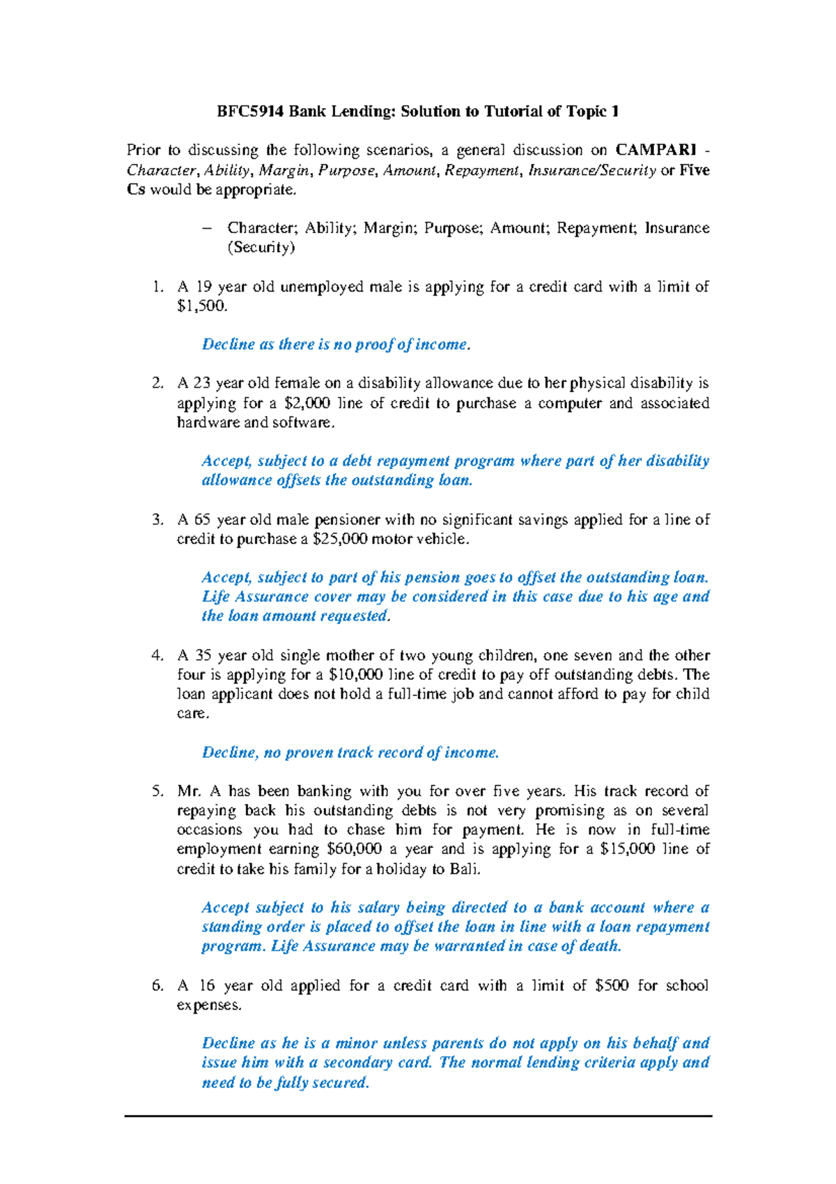 Tutorials - combined tutorial question and answer - BFC5914 Bank ...
