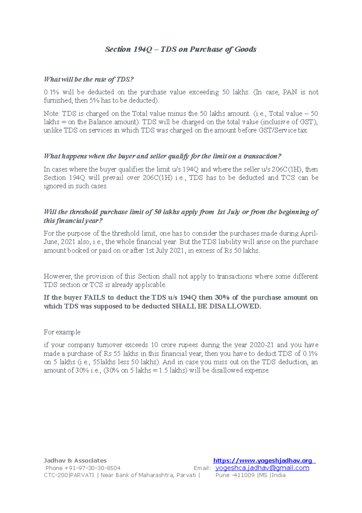 Section 194Q TDS Form 1 Jully 2021 - Section 194Q – TDS on Purchase of ...