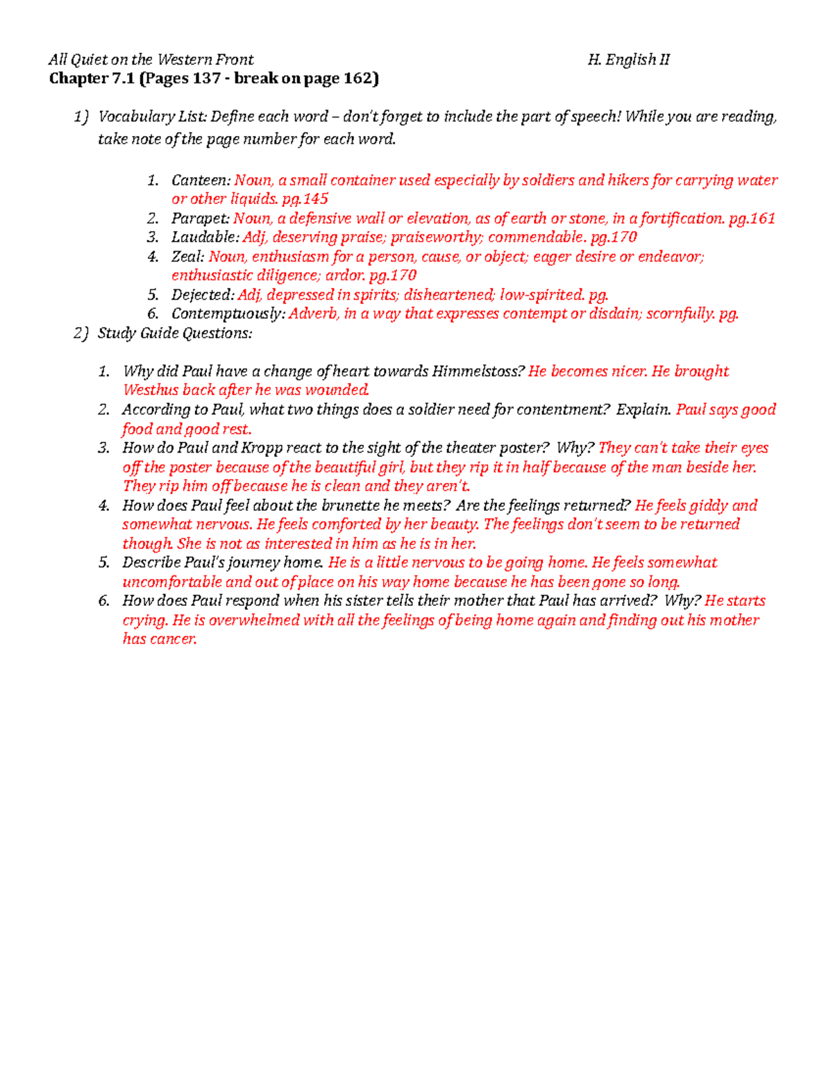 Makayla Nichols - AQWF Chapter 7.1 Study Guide - All Quiet on the ...