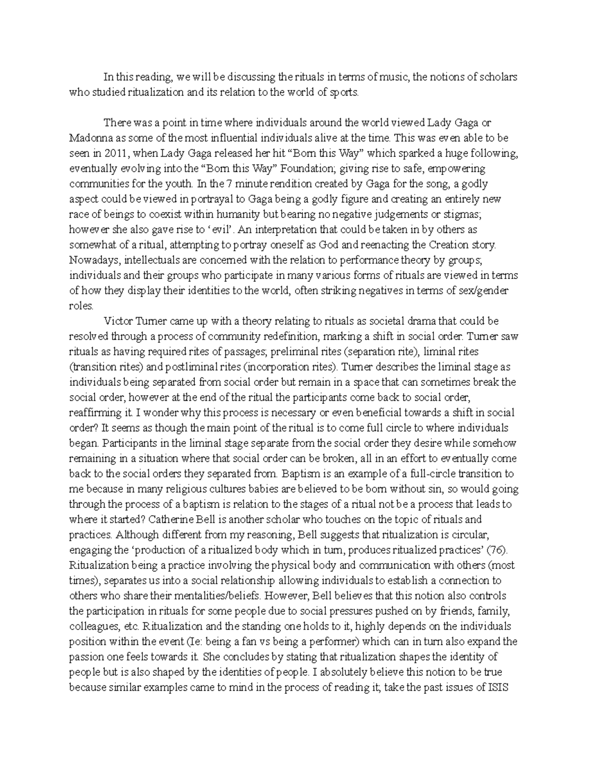 Week 3 Analysis for Religion and Popular Culture - In this reading, we ...