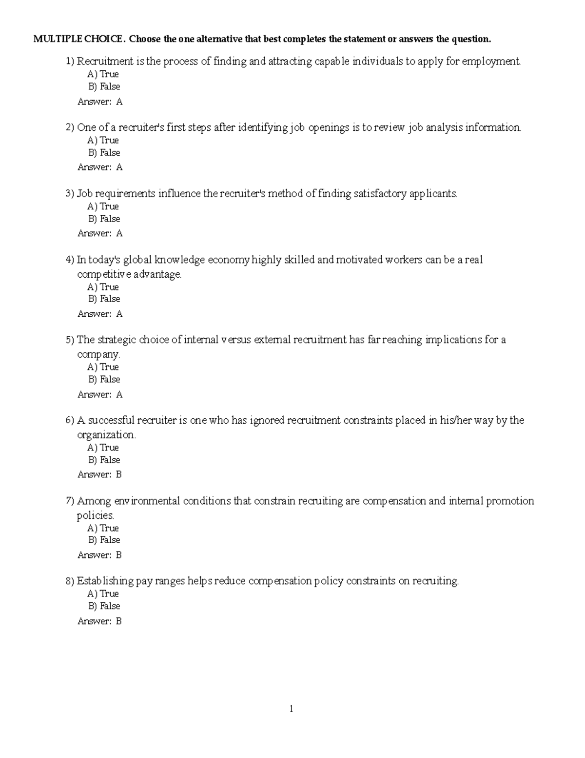 Exam 2019, questions and answers - MULTIPLE CHOICE. Choose the one alternative that best ...