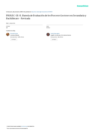 Prolec TEST - Bateria de evaluacion de los procesos lectores de lo ...