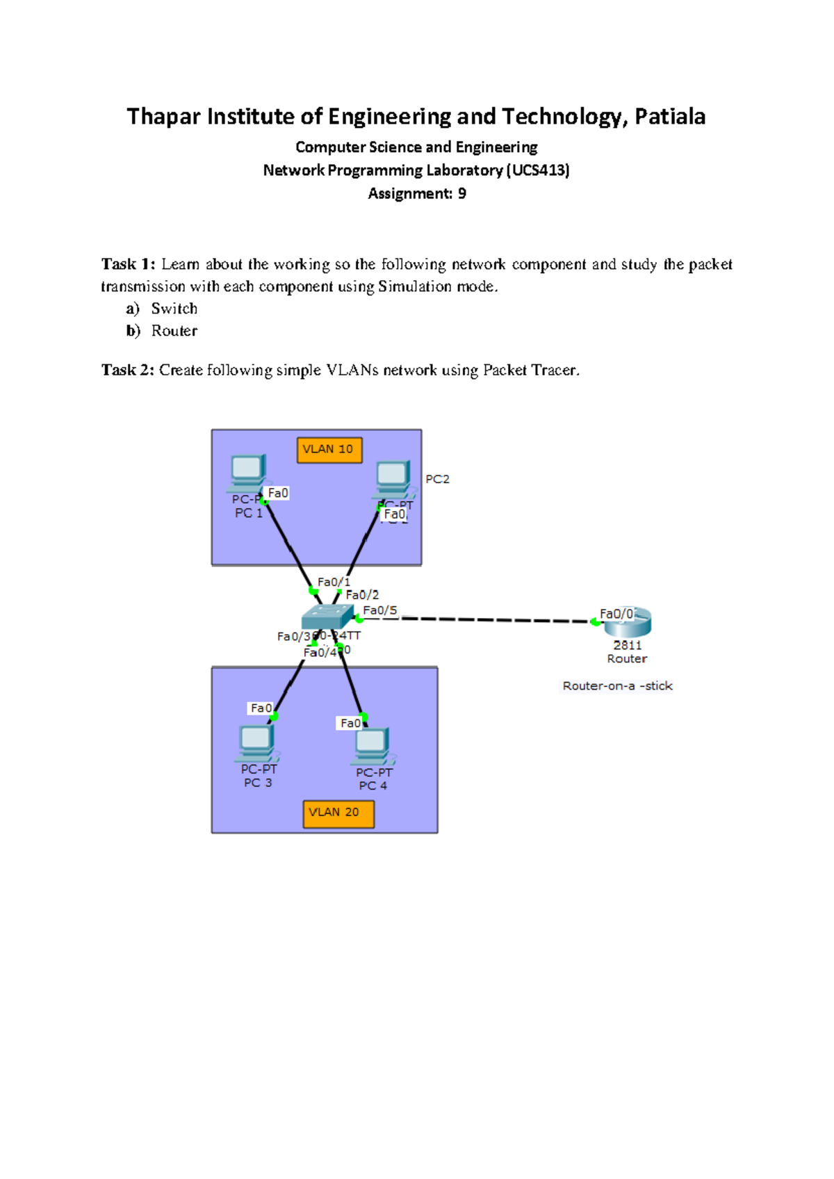 Lab Assignment 8 - Thapar Institute of Engineering and Technology, Patiala Computer Science and ...