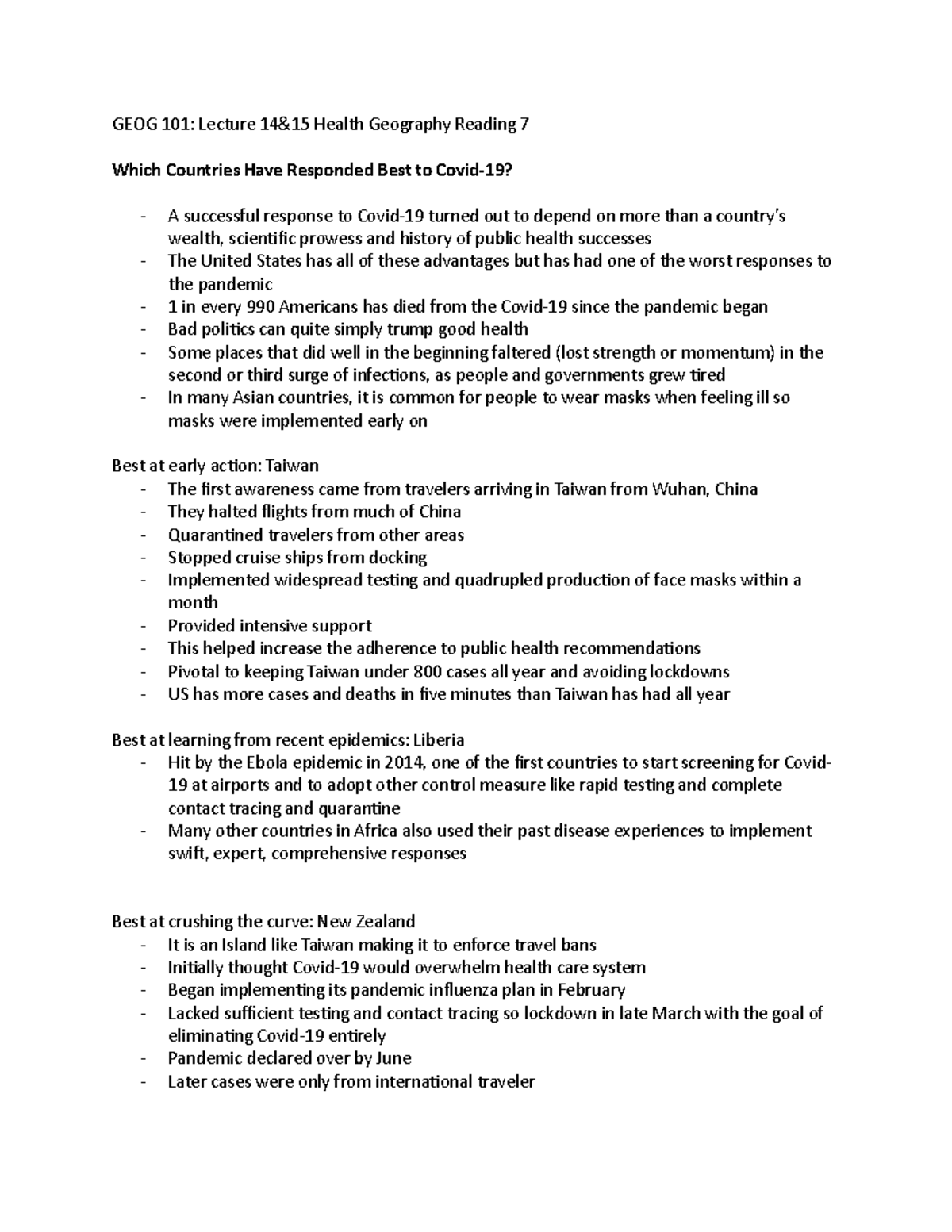 GEOG 101-reading 7 - Reading notes from week 7 - GEOG 101: Lecture 14 ...