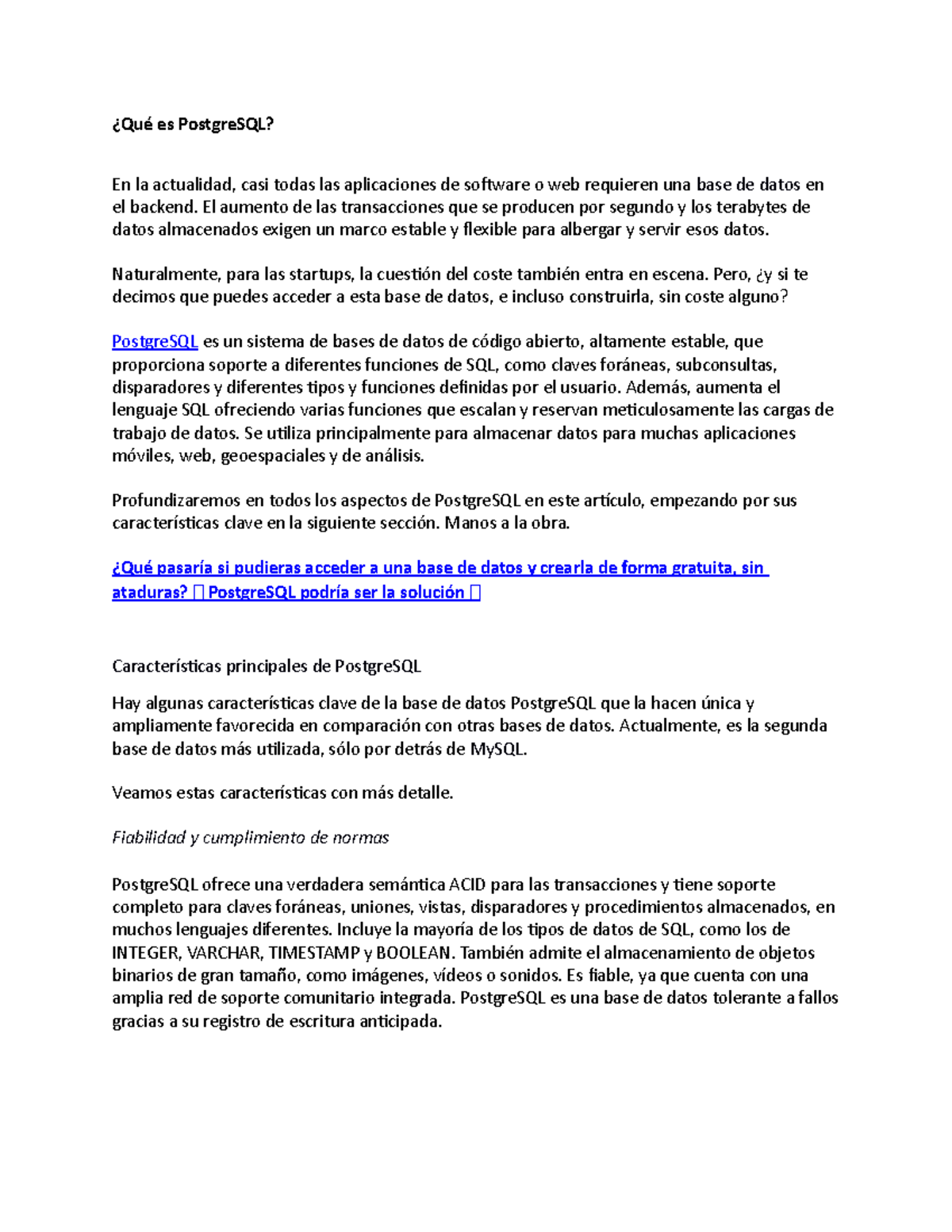 Qué es Postgre SQL - Iinforme - ¿Qué es PostgreSQL? En la actualidad ...