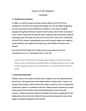 Business Law 220 Assignment 5 - Business Law 220 Assignment 5 Ethics ...