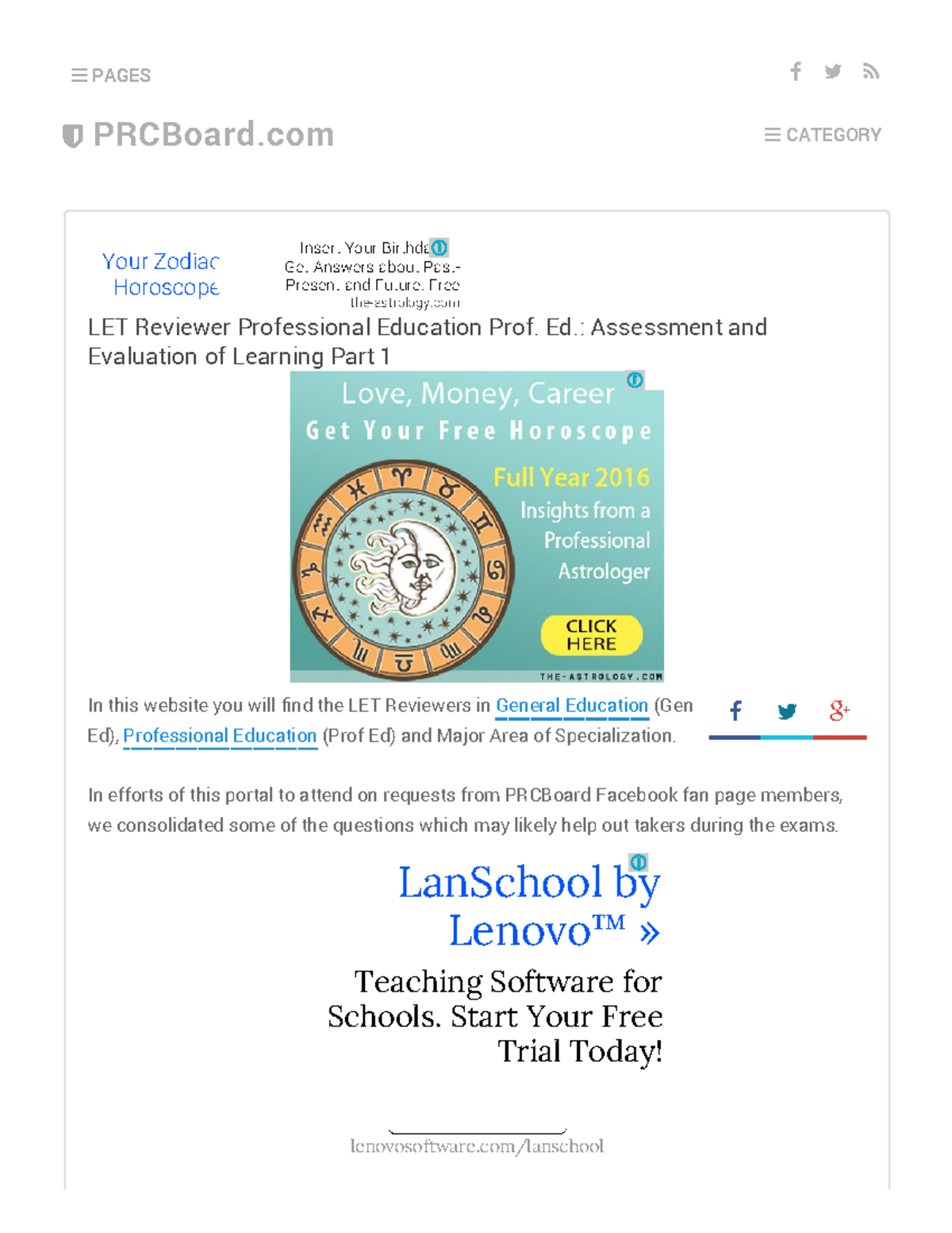 Assessment and Evaluation of Learning Part 1 - PRCBoard - PAGES ...