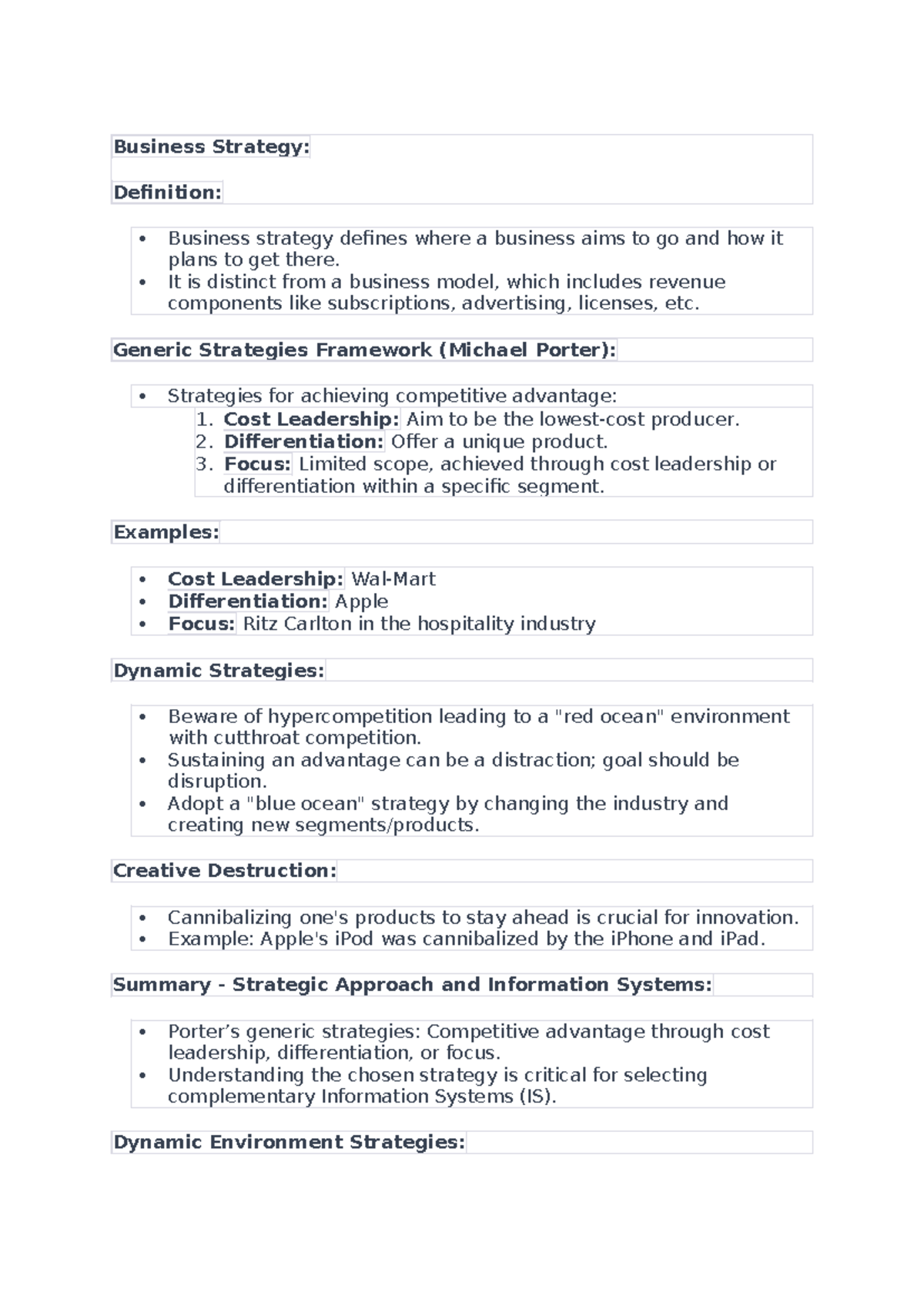 Business Strategy - Summary Abnormal Psychology: Fundamentals and Major ...