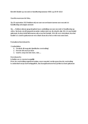 Juridisch Adviesbrief - Victor Becks - Juridische Adviesbrief voor ...