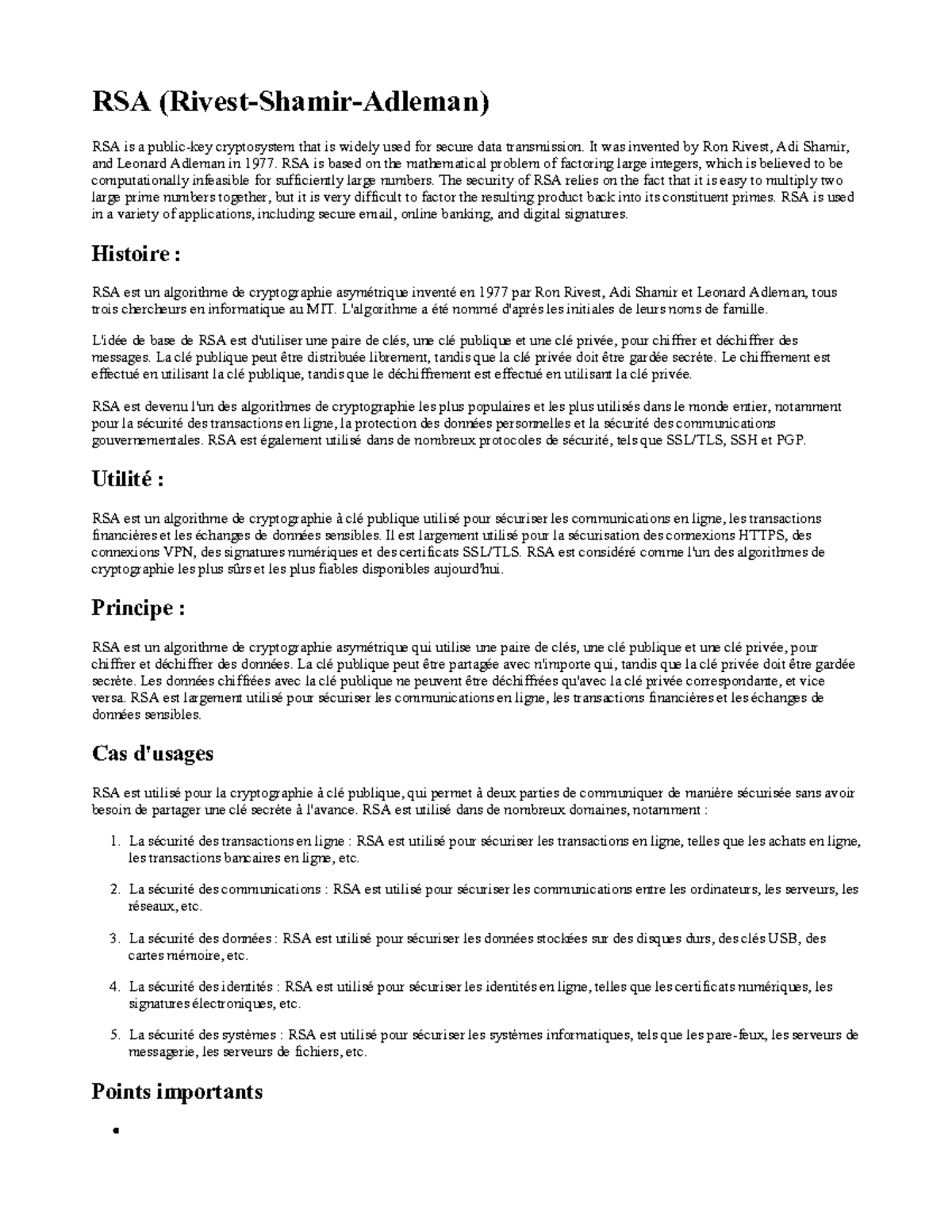 RSA (Rivest-Shamir-Adleman) - It was invented by Ron Rivest, Adi Shamir ...