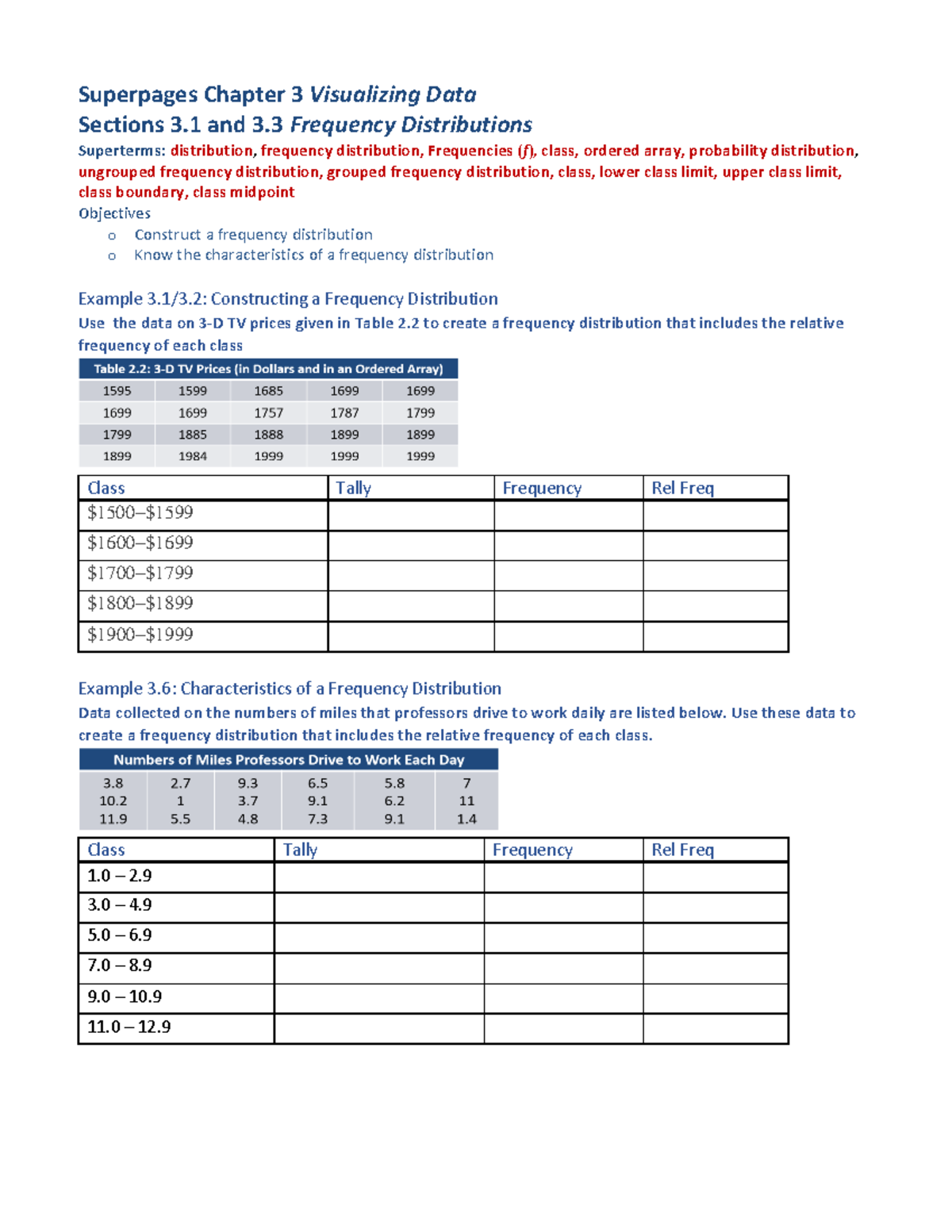 Superpages Chapter 3 Visualizing Data - 1/3: Constructing a Frequency ...