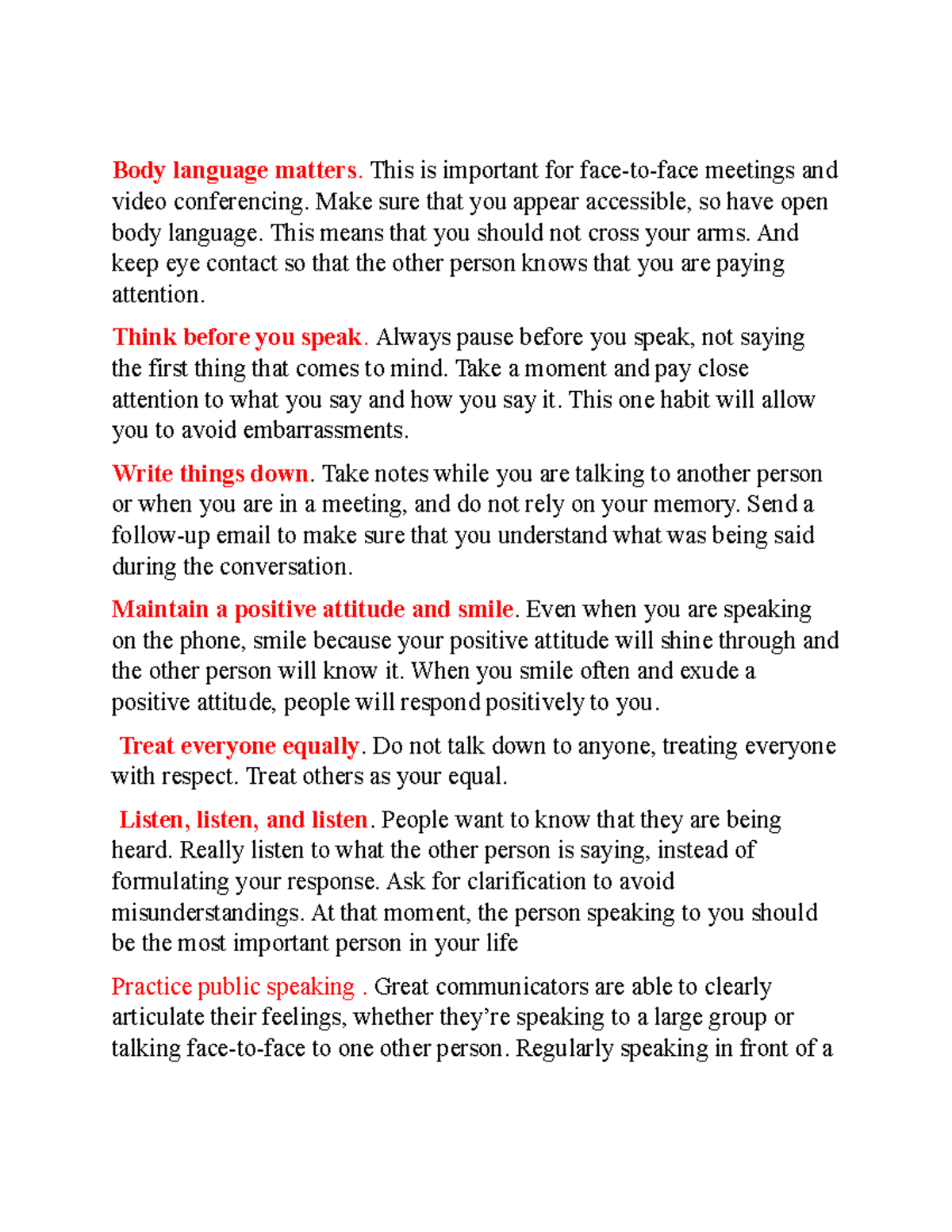 Body language matters - rất hay - Body language matters. This is ...