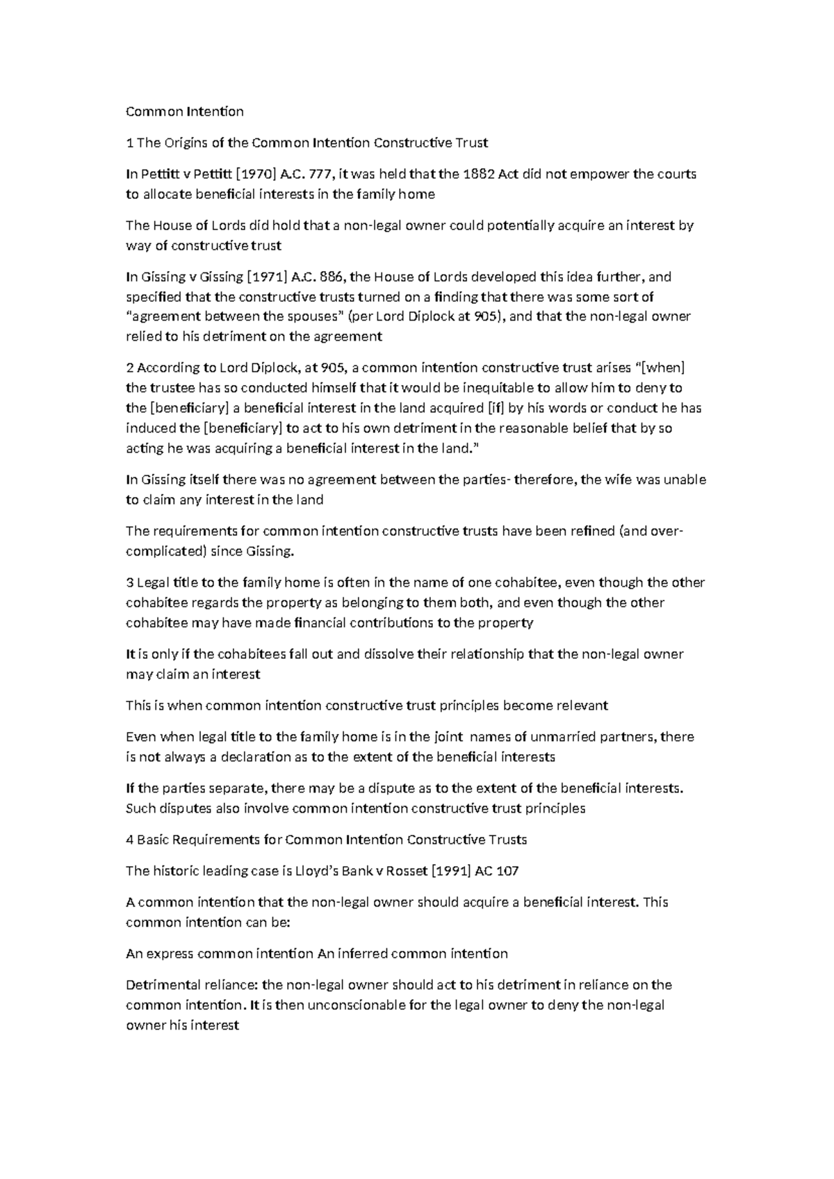 Common Intention CT - Common Intention 1 The Origins of the Common ...