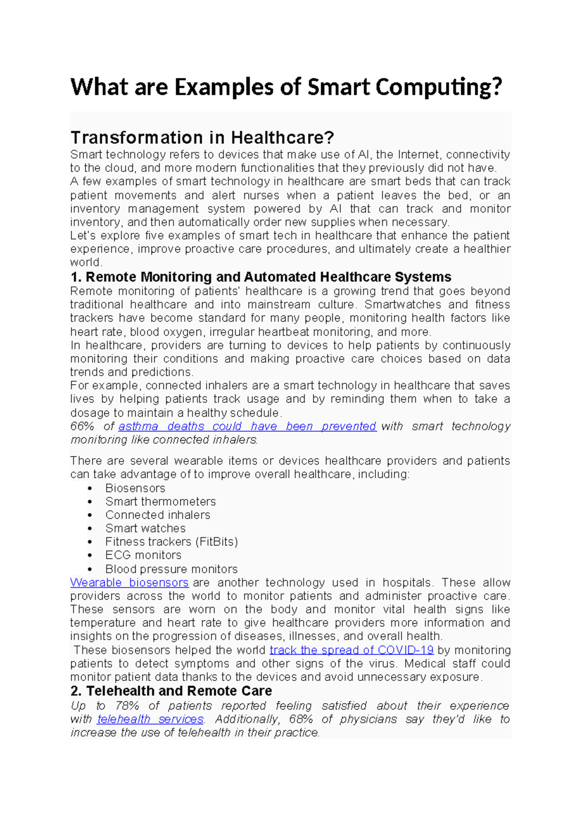 Examples of Smart Computing - What are Examples of Smart Computing ...