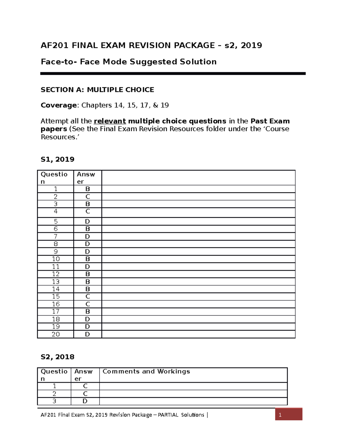 AF201 Final EXAM Revision Package - Parital Solutions - AF201 FINAL ...