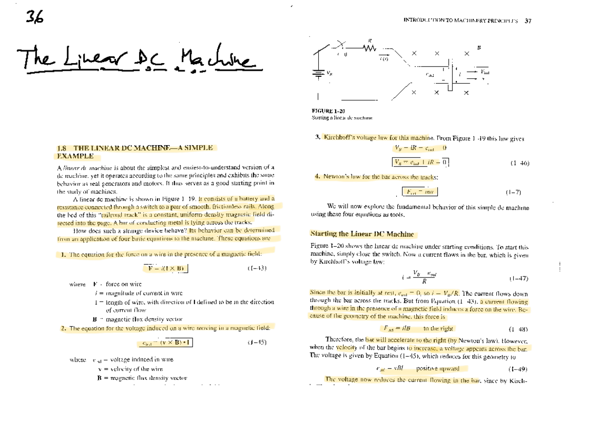 2 1 Linear DC Machine as Gen - ENEL2EEH1 - Studocu