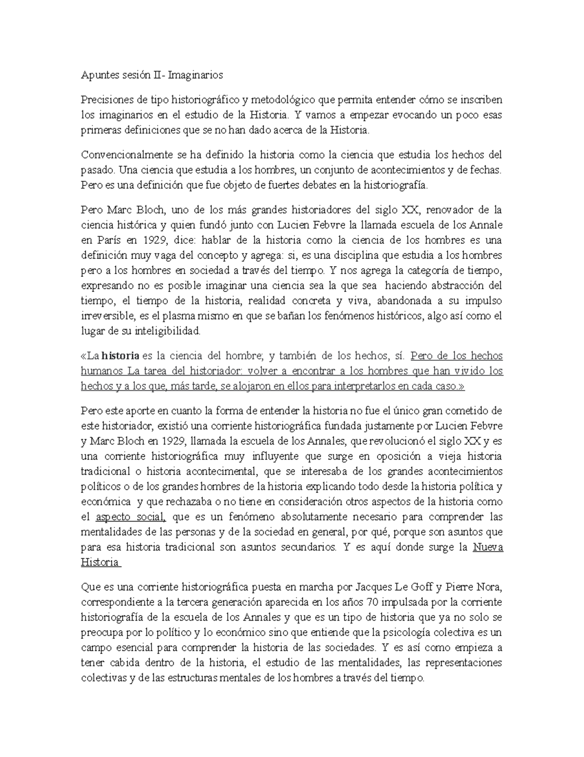 Apuntes sesión II - sksks - Apuntes sesión II- Imaginarios Precisiones ...