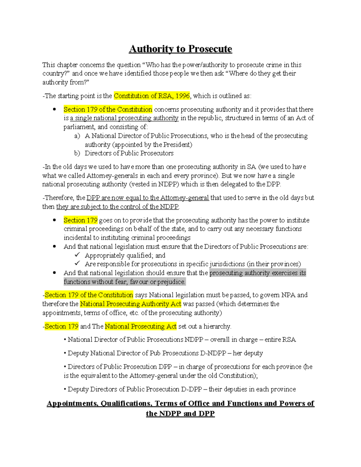 Criminal P - Authority to Prosecute - Authority to Prosecute This ...