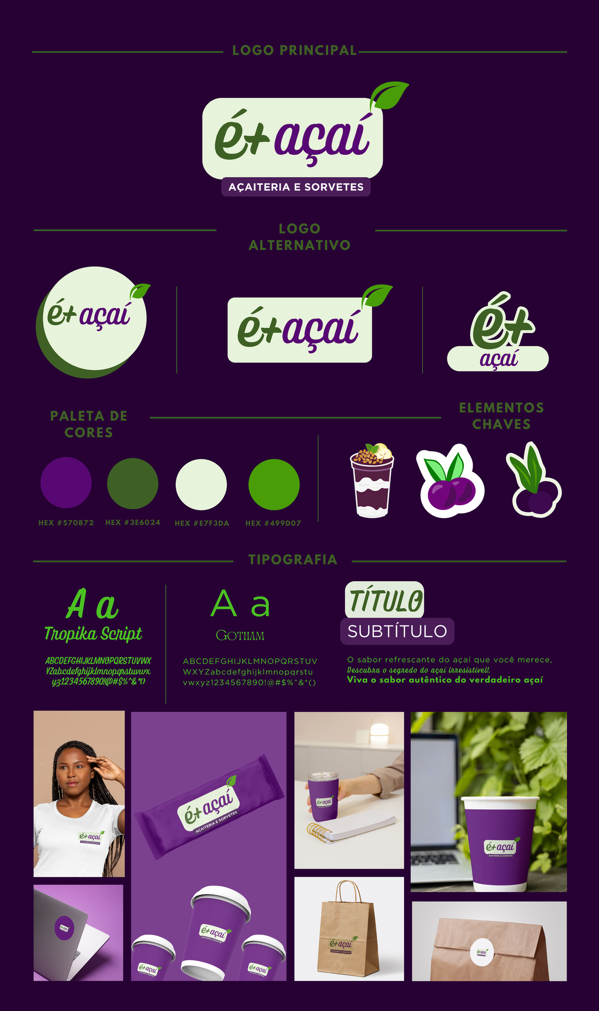 E+açai Brand Board - acai - T I P O G R A F I A é+ açaí açaí é+ é+é ...