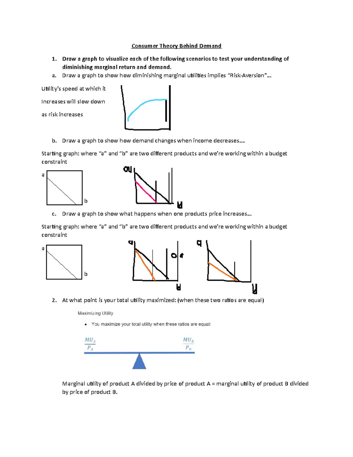 econ 101 - marginal revenue - Consumer Theory Behind Demand Draw a ...