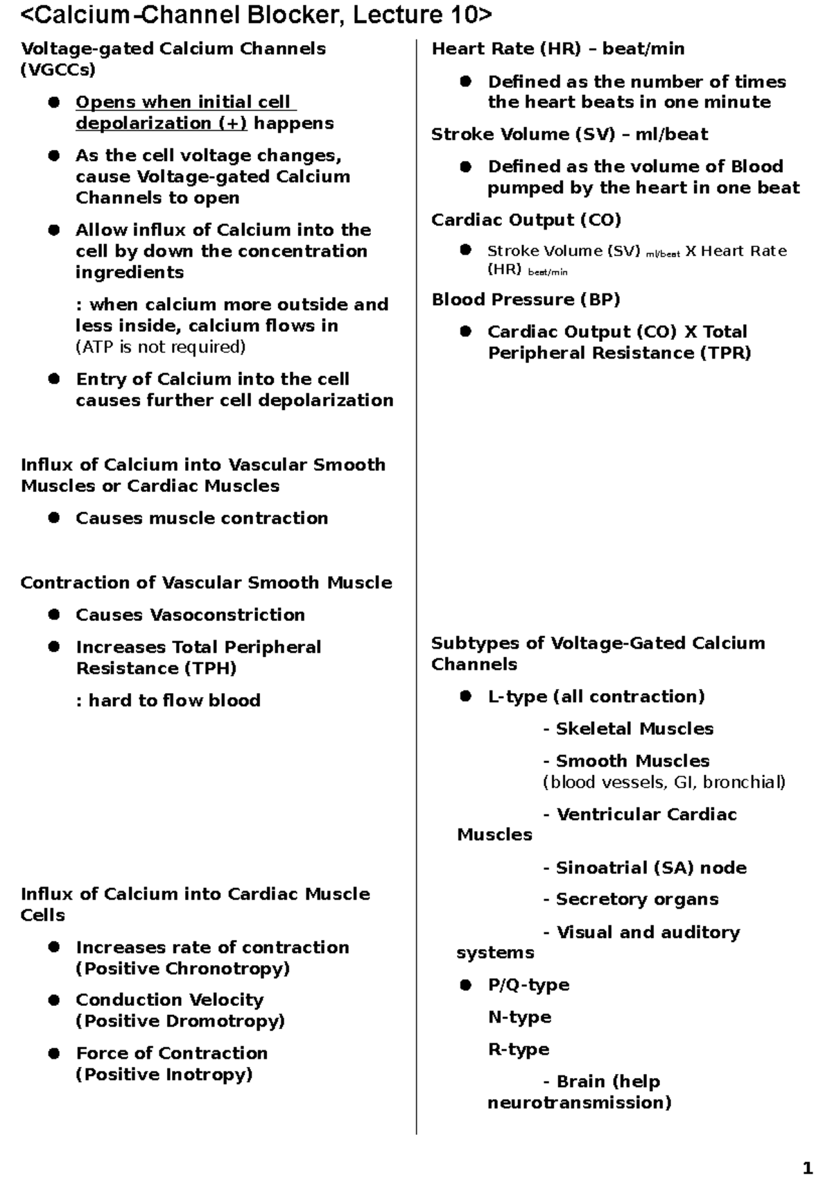 Pharmacology 1 - Calcium Channel Blockers (Lecture 10, 11) - Voltage ...