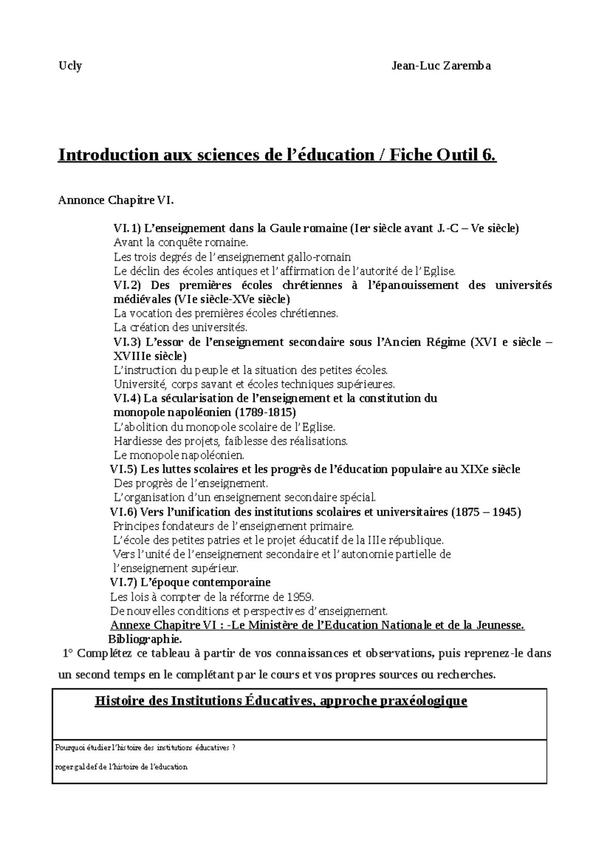 Fiche-outil-n°6 - Fiche outils S1 - Ucly Jean-Luc Zaremba Introduction ...