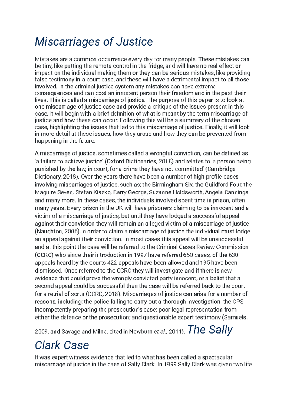 Sally clark case - Miscarriages of Justice Mistakes are a common ...