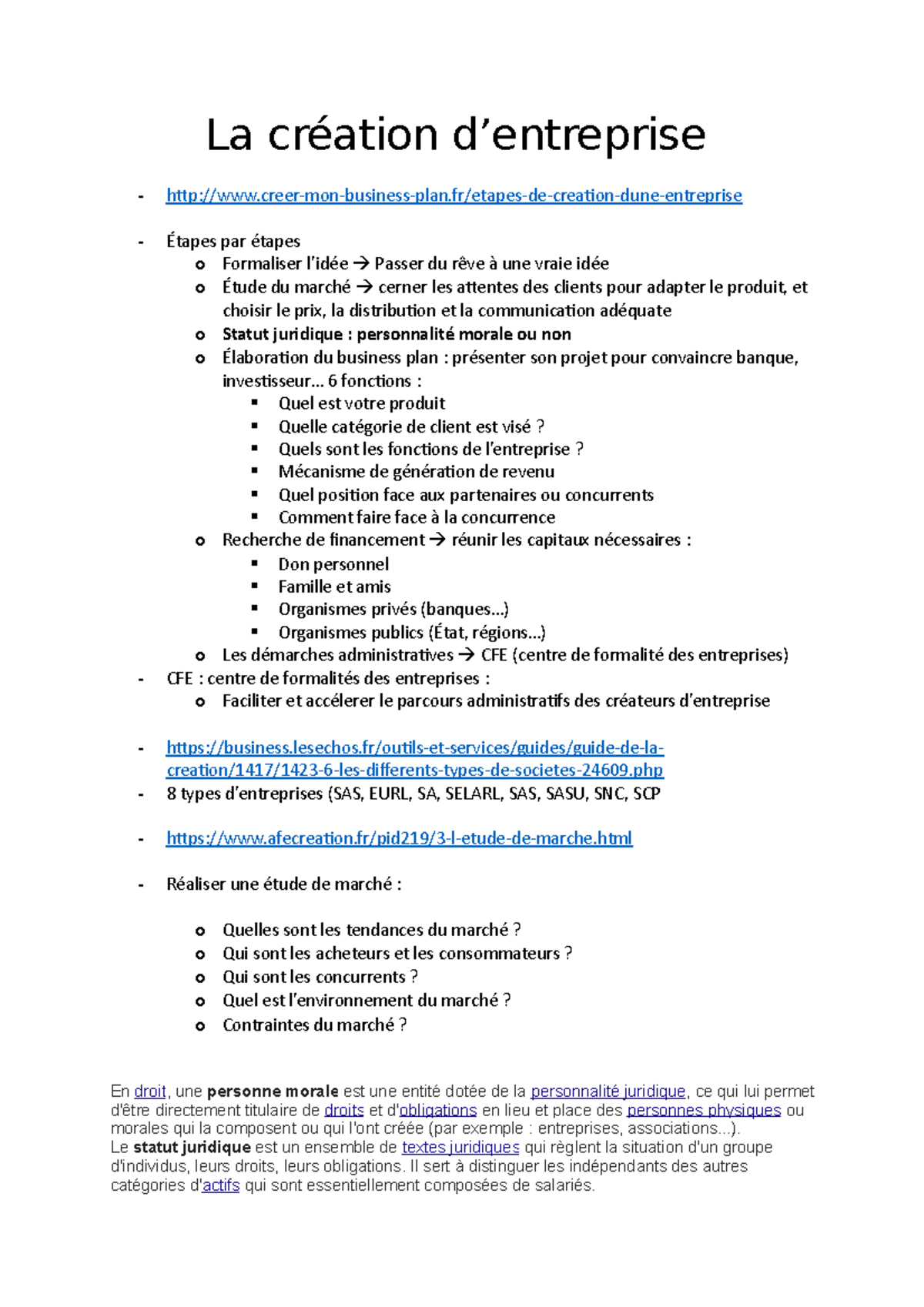 La-création-dentreprise - La création d’entreprise - htp:creer-mon-business-plan/etapes-de-crea ...