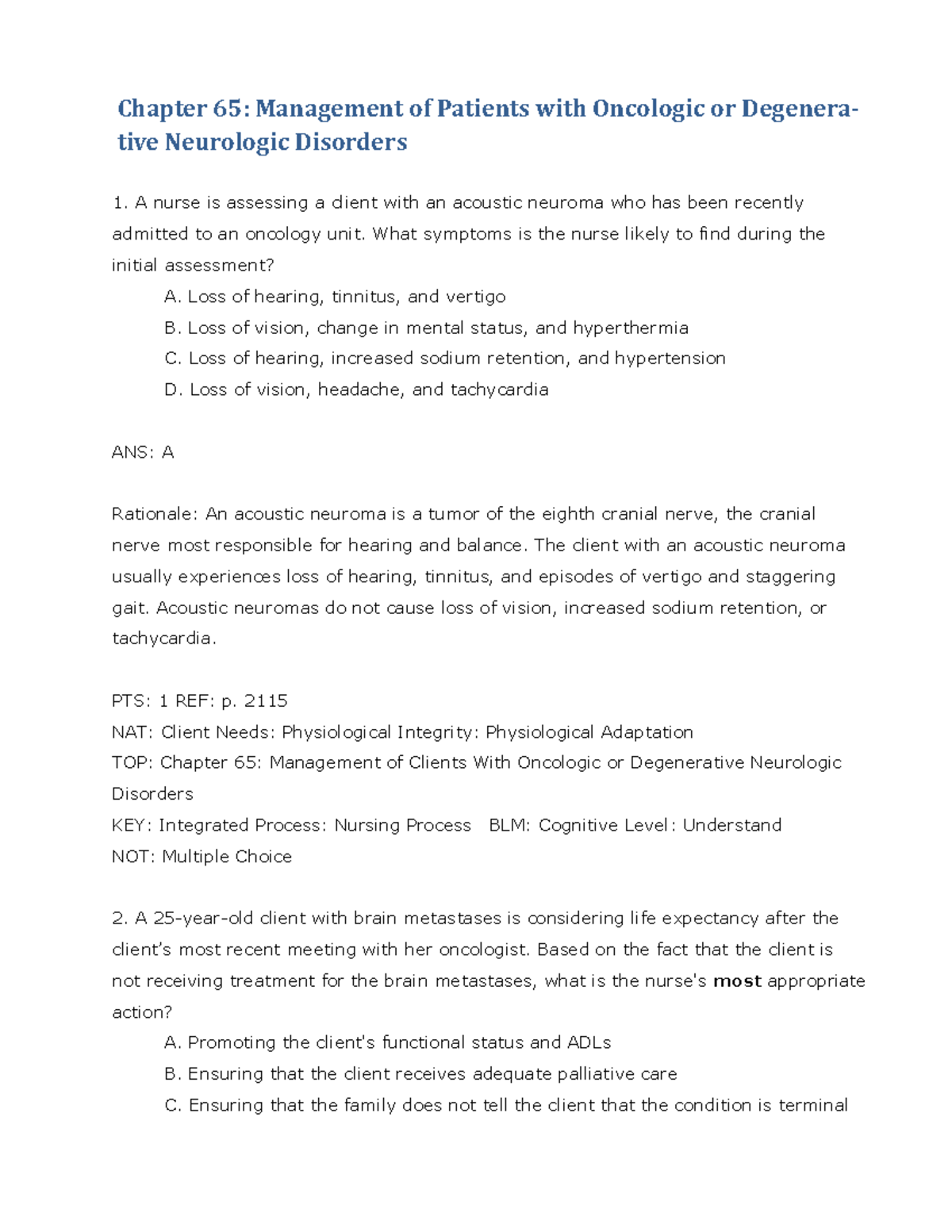 TG-Chapter 65 - Chapter 65: Management of Patients with Oncologic or ...