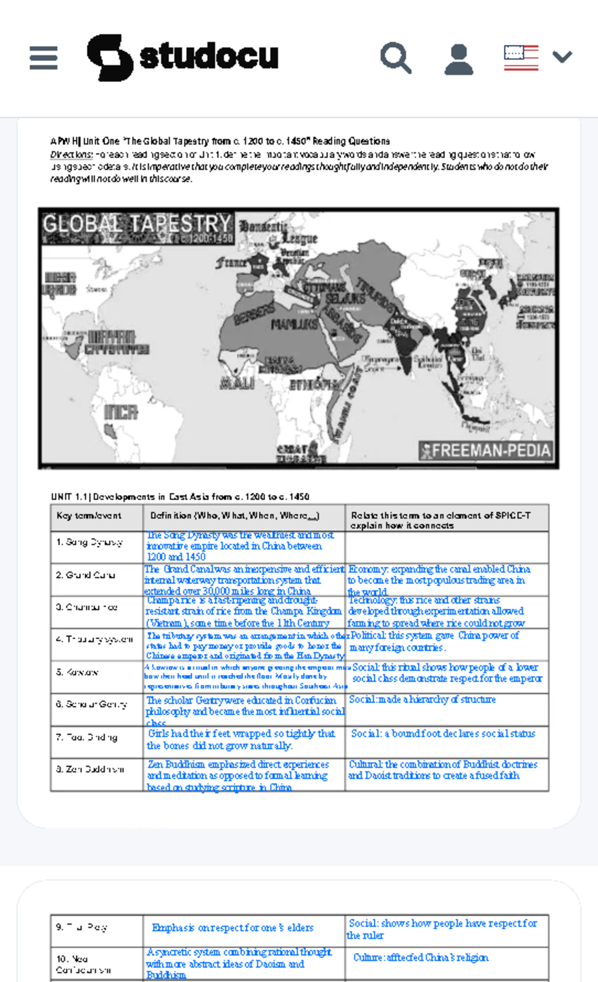 RG+1 - Prendiville - Apwhunit One “The Global Tapestry from c. 1200 to ...