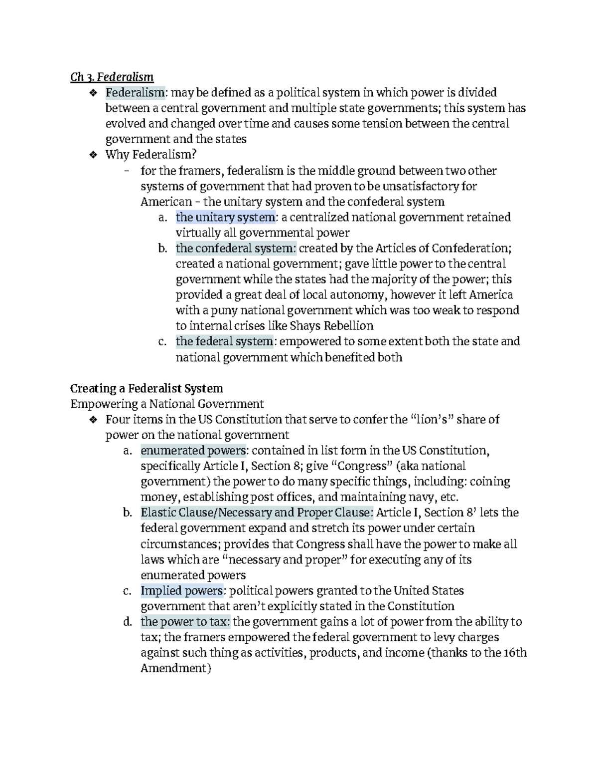 Lesson 2 Federalism and Georgia Politics - Ch 3. Federalism Federalism ...