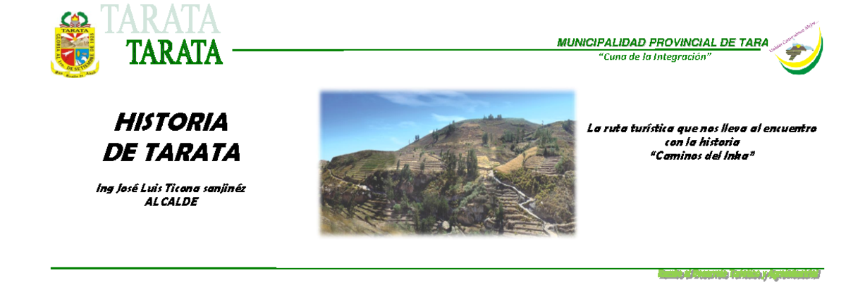 Origen DE Tarata (2007-2010 JLTS) - M U N I C I P A L I D A D P R O V I ...