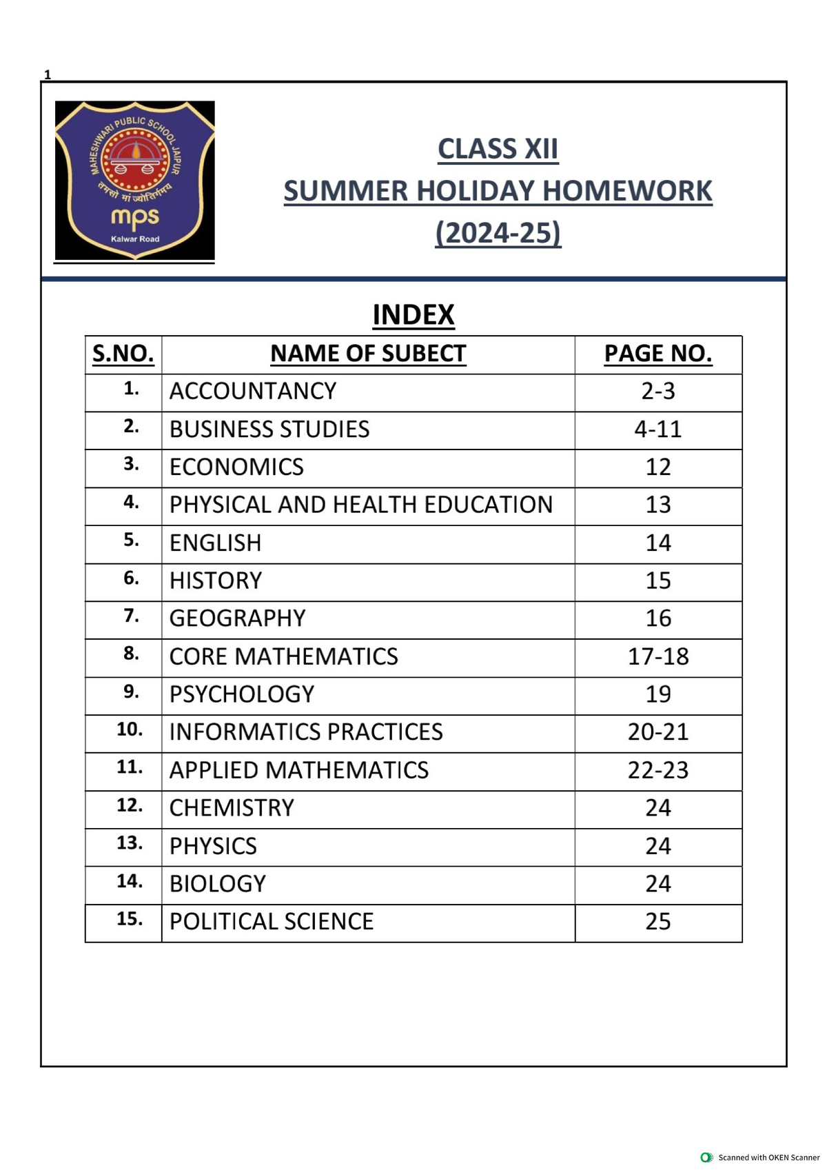 Class XII HHW - vfsvzd - 1 PUBLIC UNIVERSITY CLASS XII SUMMER HOLIDAY ...