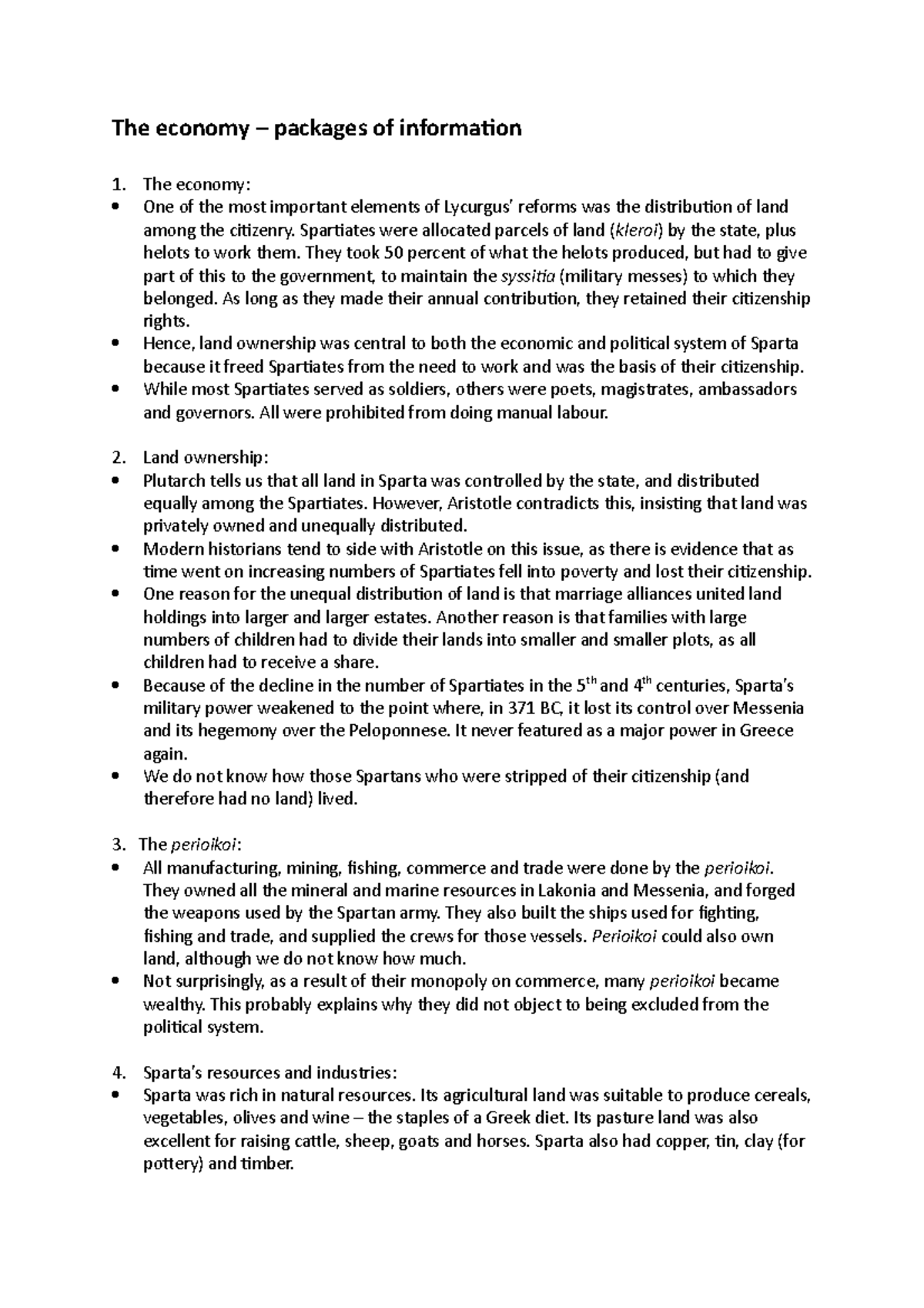 The economy - packages of information - The economy – packages of ...