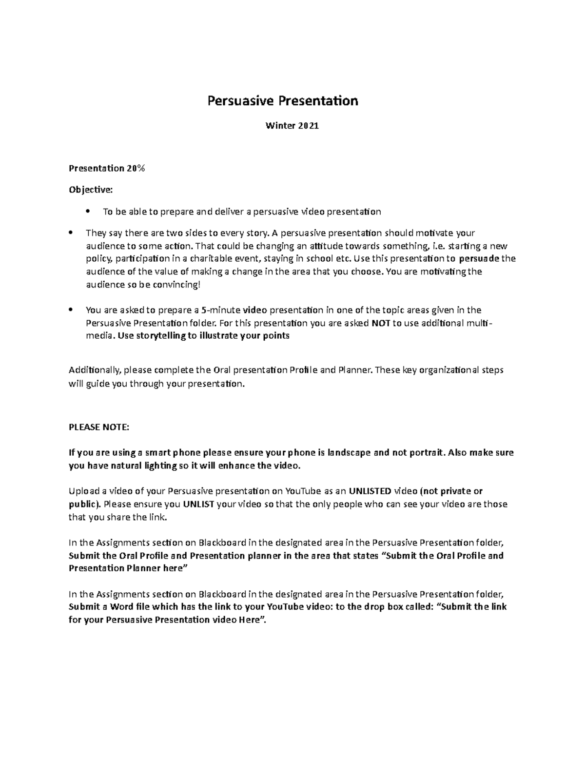 Persuasive Presentation - Persuasive Presentation Winter 2021 ...