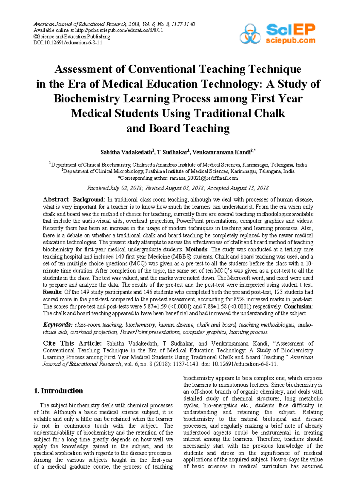 Assessment of conventional teaching technique in the era of 28rszkihbx ...