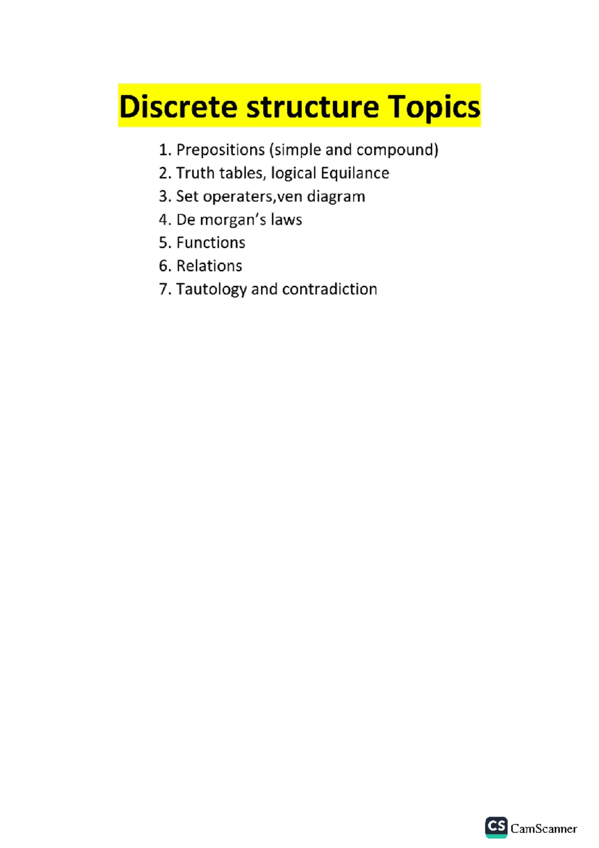 Discrete structure Topics 07-13-2023 22.24 - maths - CamScanner - Studocu