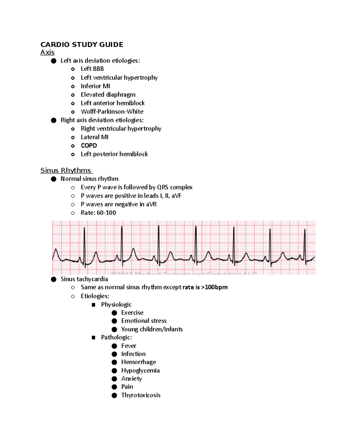 Cardio Study Guide - NURS 0313 - Westfield State - Studocu