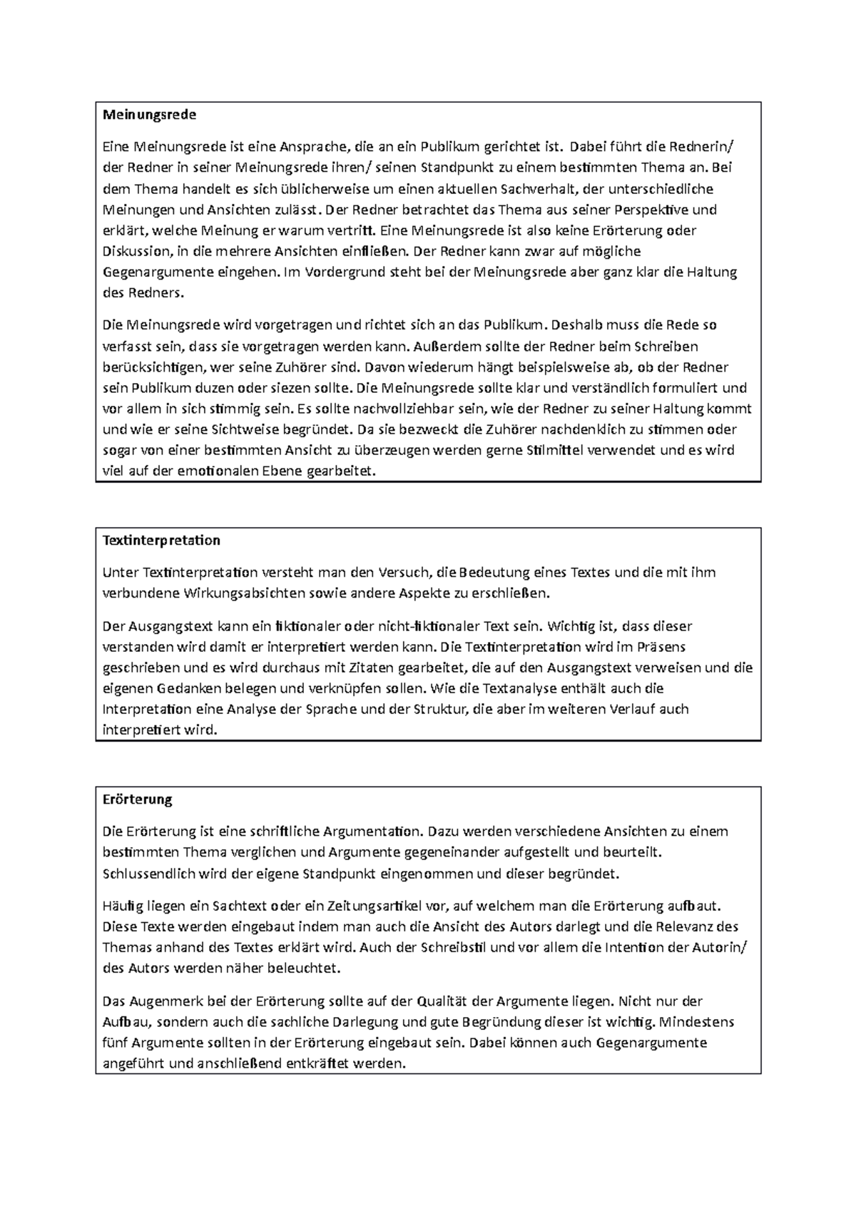 D Matura Textsorten - Meinungsrede Eine Meinungsrede ist eine Ansprache ...