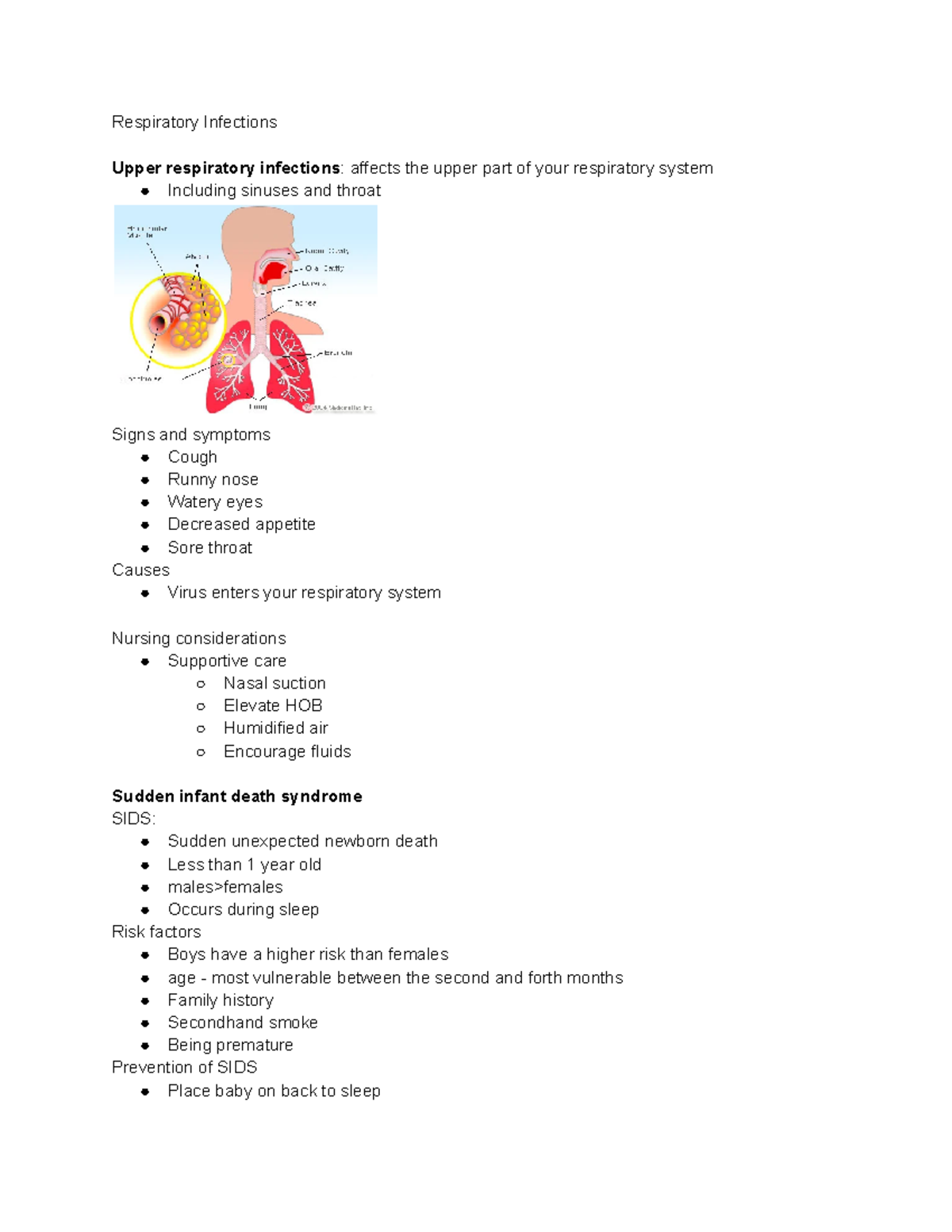 Respiratory infections - Studocu