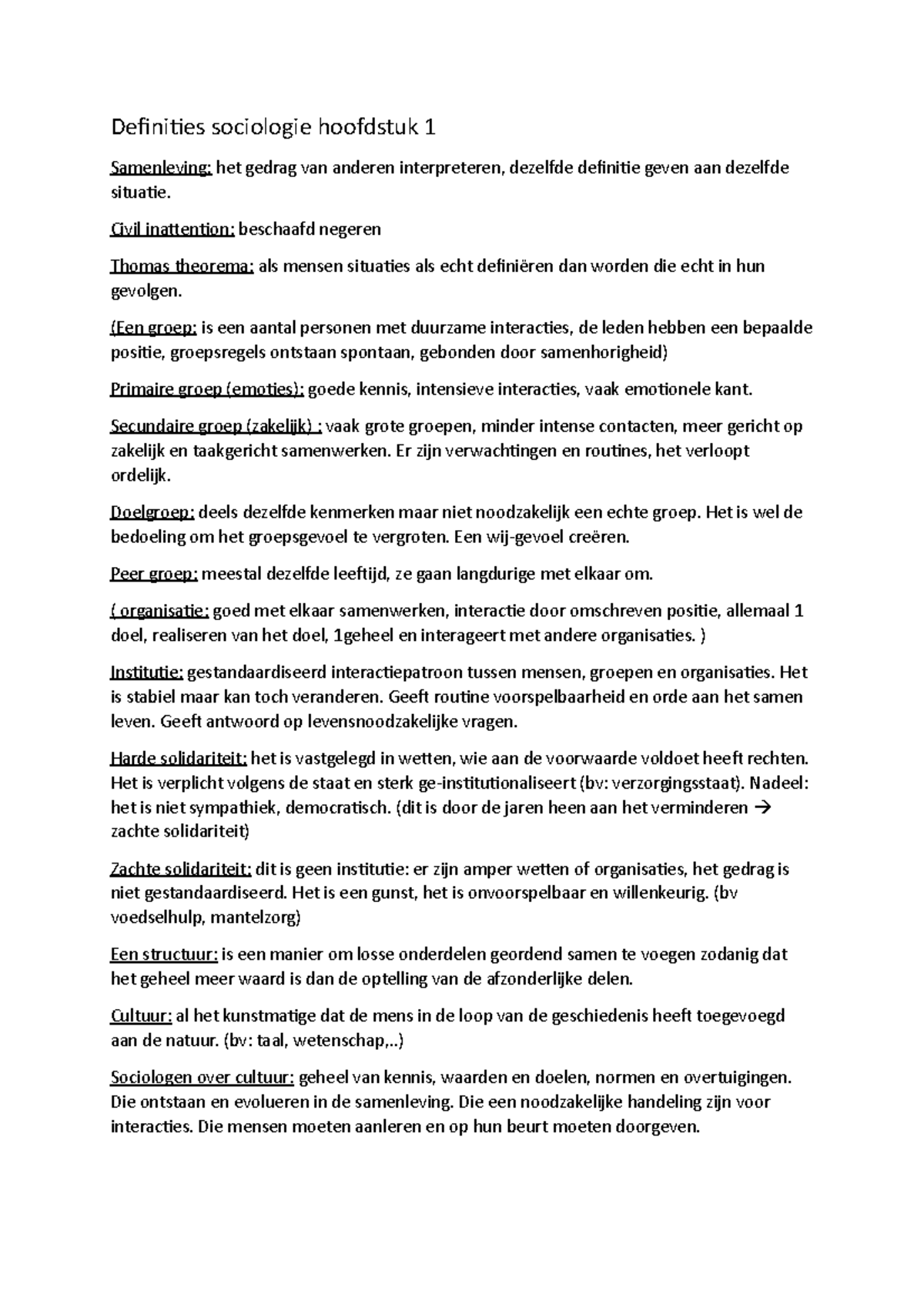 Definities sociologie - Civil inattention: beschaafd negeren Thomas ...