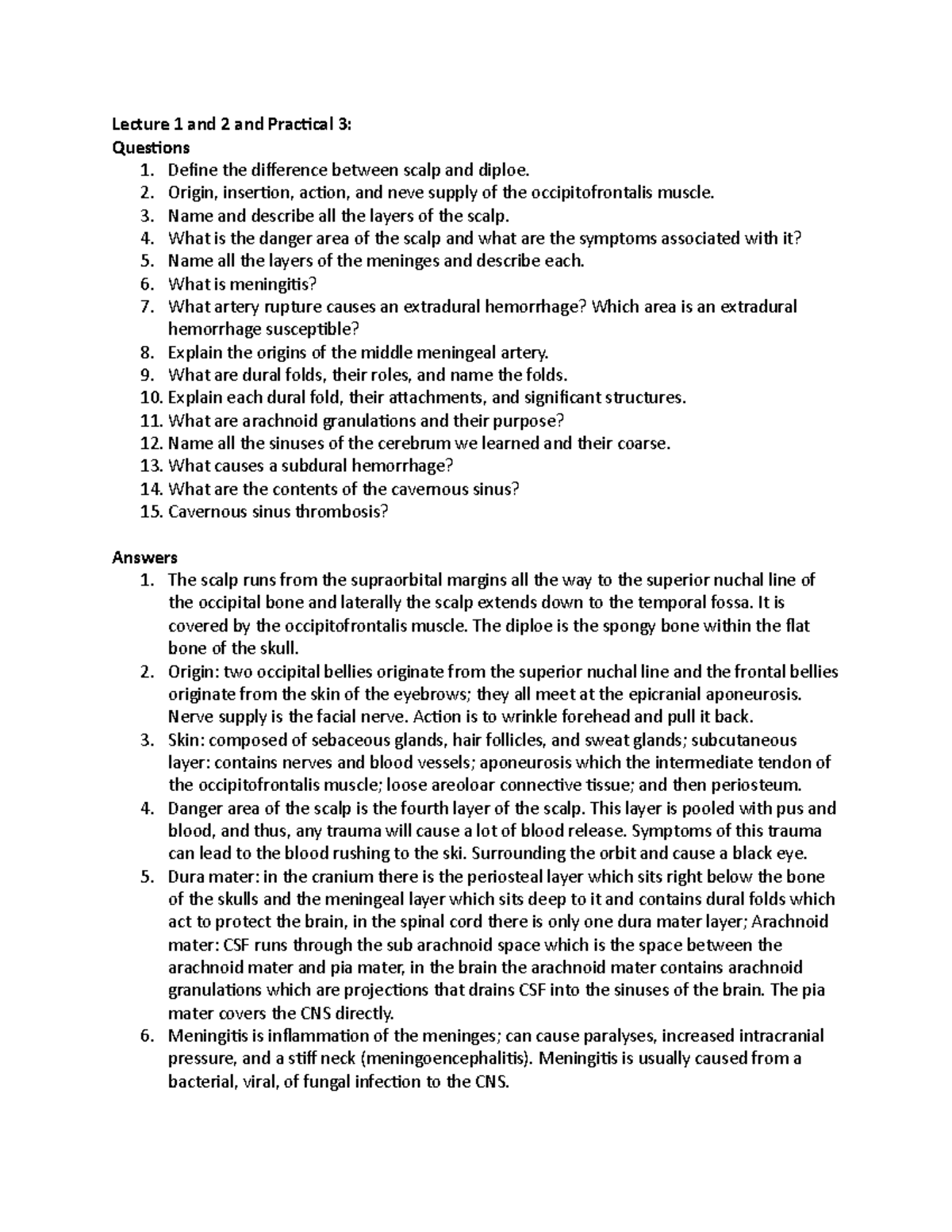 Lecture 1 and 2 and Practical 3 QA - Lecture 1 and 2 and Practical 3 ...