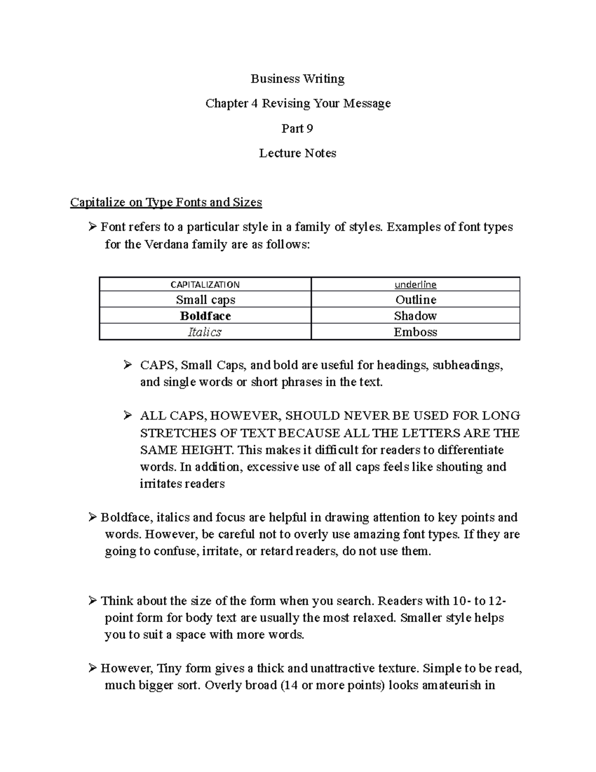 Business Writing Lecture Notes Ch 4 Part 9 - Business Writing Chapter 4 ...